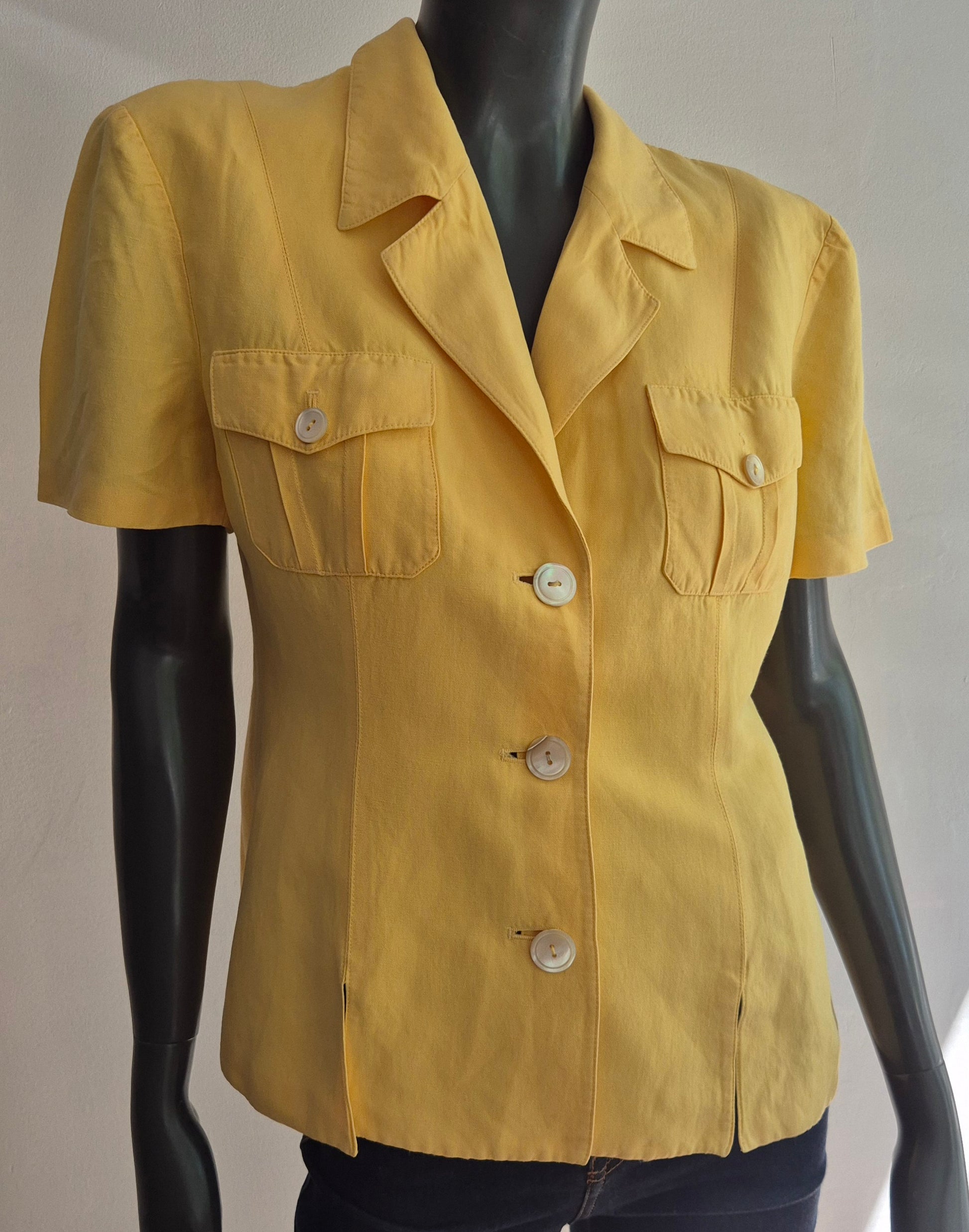 butter yellow vintage top, lan i viskoza – Mishka Boutique